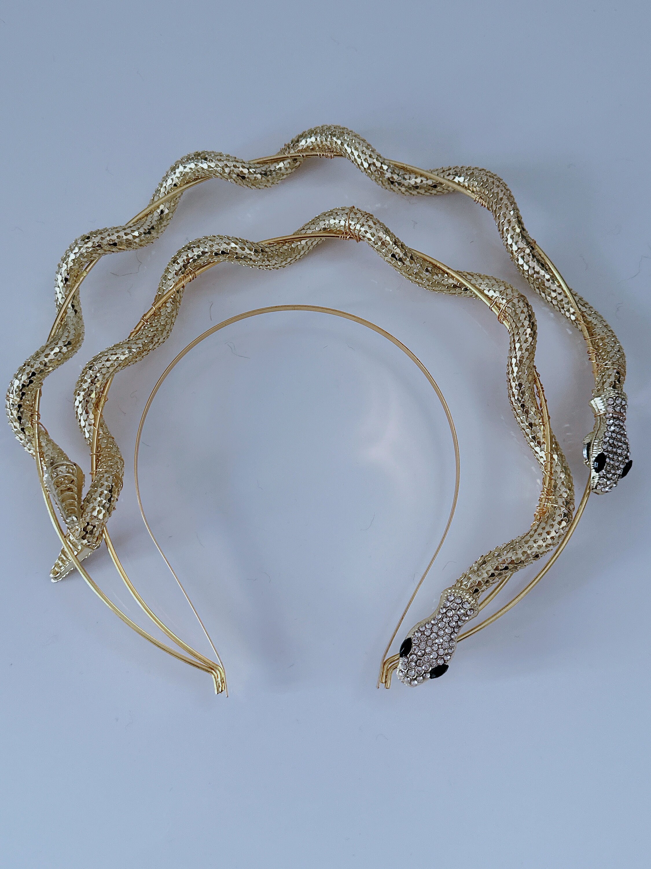 Women Lady Gold Tone Snake Python Medusa Inspired Scary Spooky ...