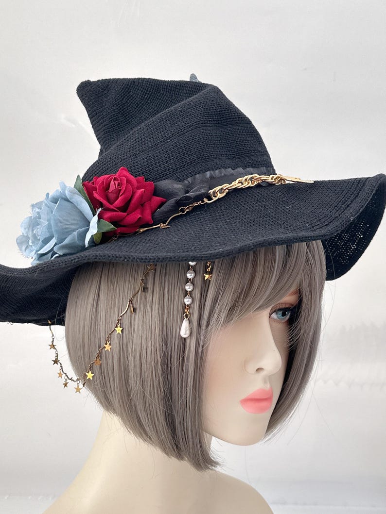 Women Lady Halloween Fancy Fairy Whimsical Witch Wichery Pointed Black ...