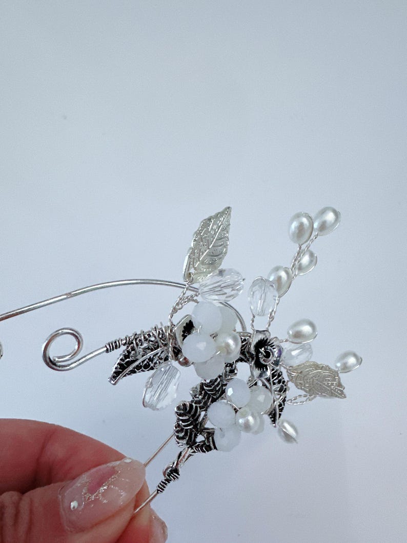 One Pair Women Fancy Pearl Floral Fairy Elf Woodland Pointy Ear Novelty ...