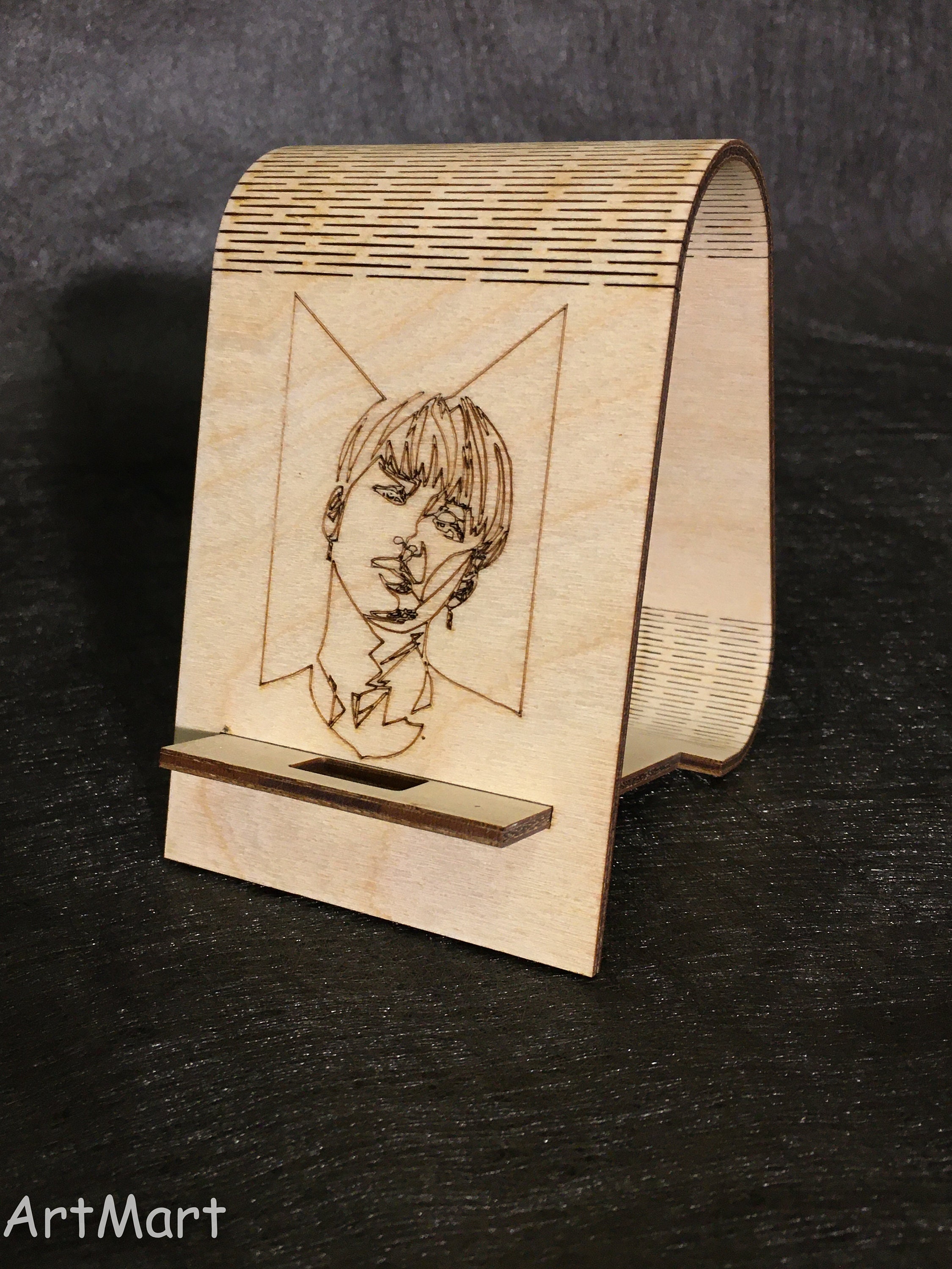 BTS Park Ji-min Eco-friendly Natural Wood Birch Cell Phone Charging ...