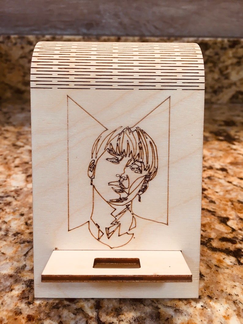 BTS Park Ji-min Eco-friendly Natural Wood Birch Cell Phone Charging ...