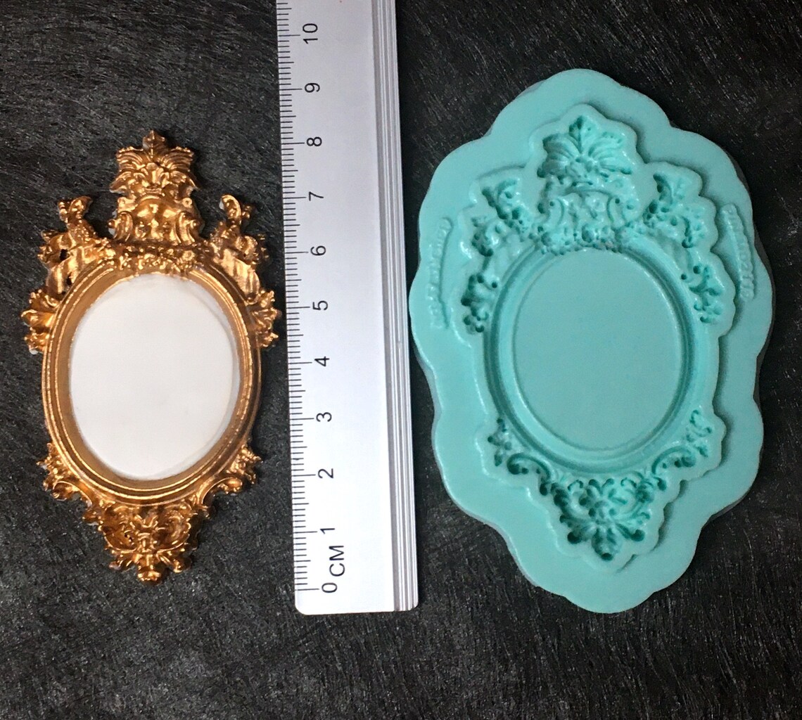 Antique Baroque Swirls Mirror Mold for Cake Decorating, Clay, Resin ...