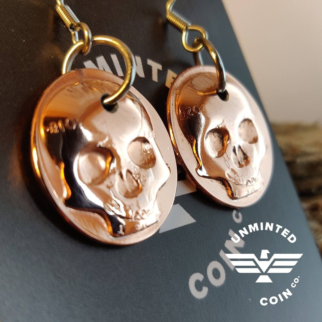 US Lincoln Penny | "skull" Earrings - Etsy