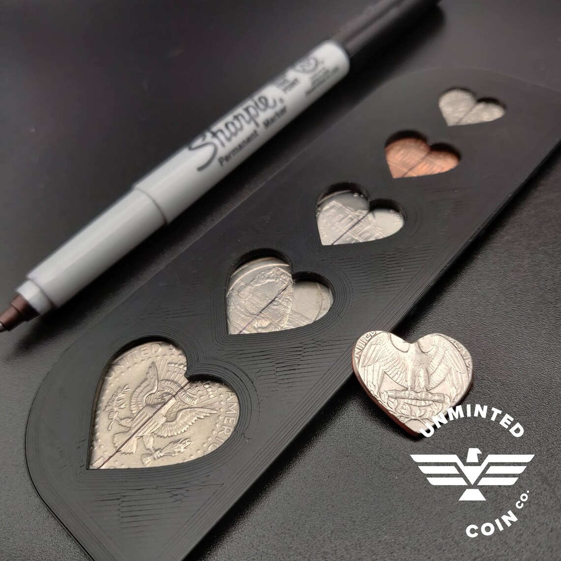 Unminted US Coin Multi-heart penny Nickel Dime Quarter | Etsy