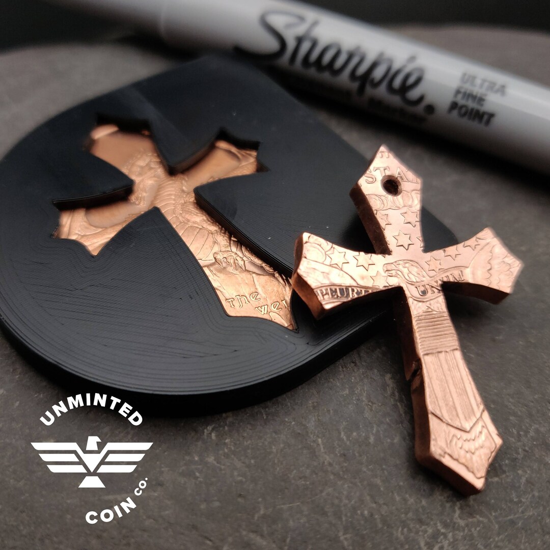 Unminted | 1 Oz. Round Gothic Cross Coin Cutting Tracing Jig - Etsy