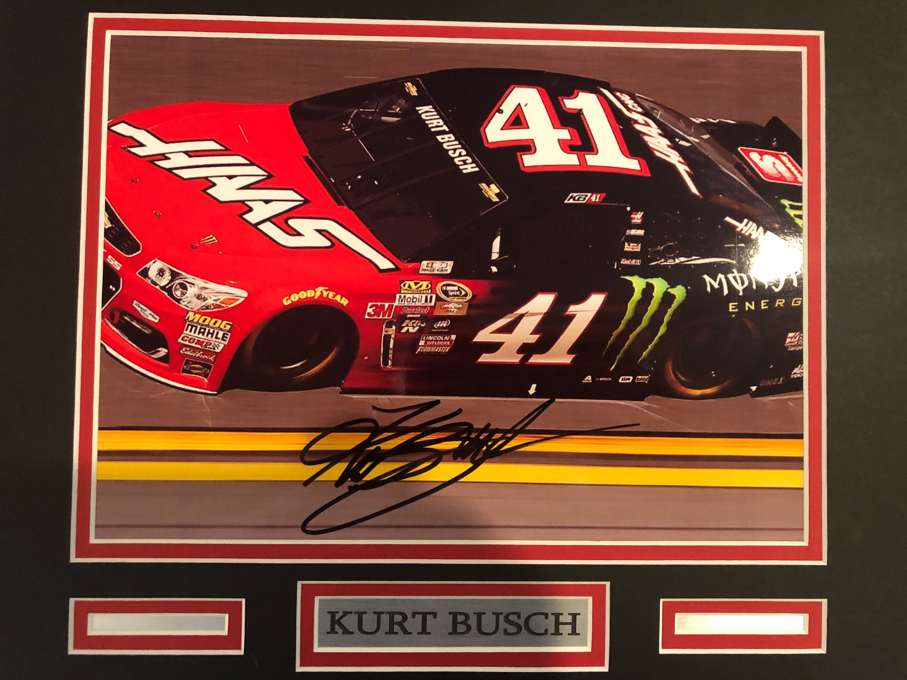 Kurt Busch NASCAR #41 Signed Framed Photo in 11x14 - Etsy