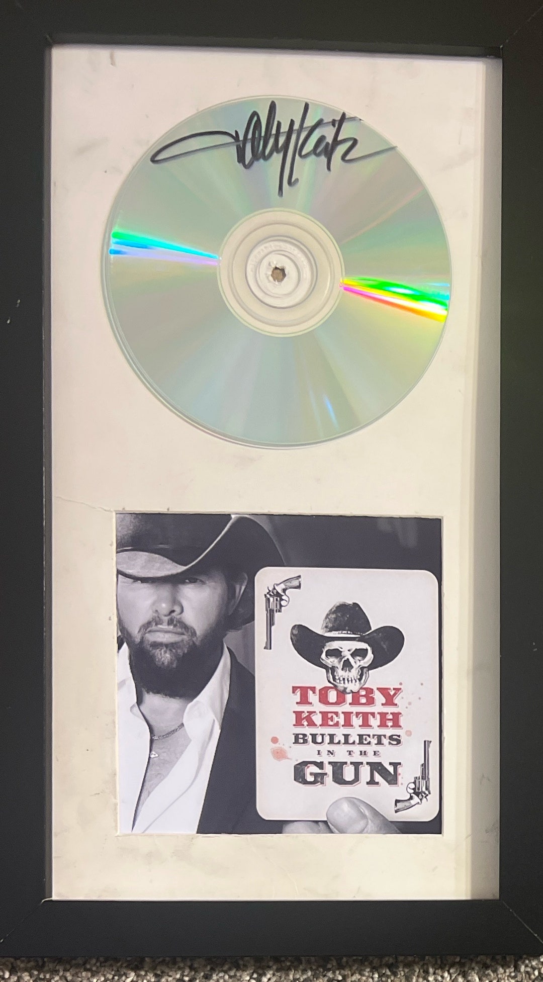 Toby Keith Signed CD Framed With Cover Photo 7x13 Bullets in the Gun - Etsy