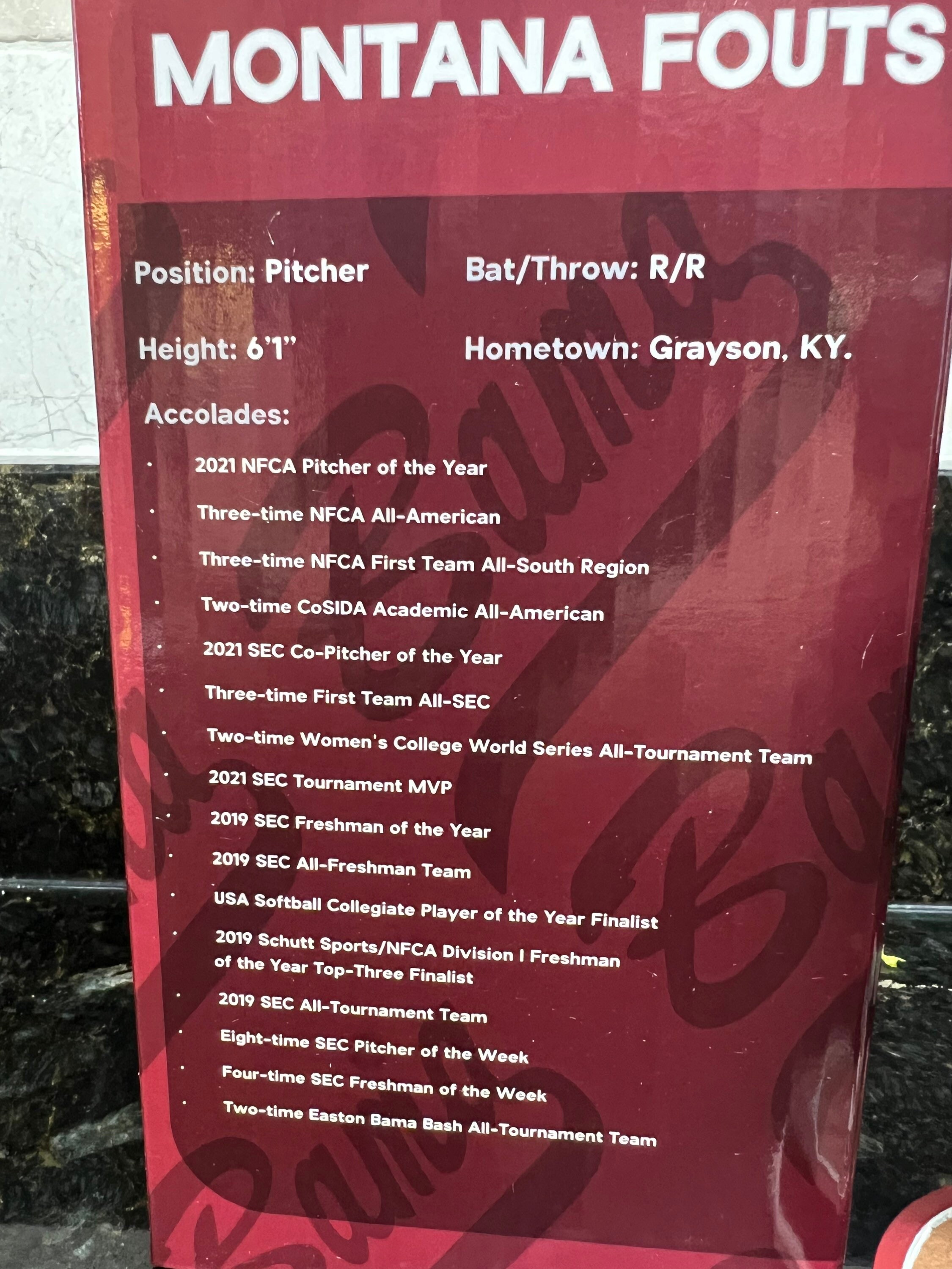 Montana Fouts Alabama Crimson Tide Softball Bobblehead Numbered - Etsy