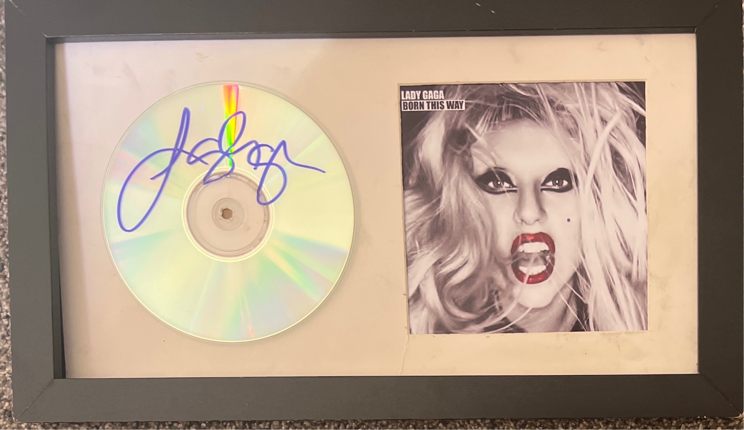 Lady Gaga Signed CD Framed W Cover Photo in 7x13 Born This Way - Etsy