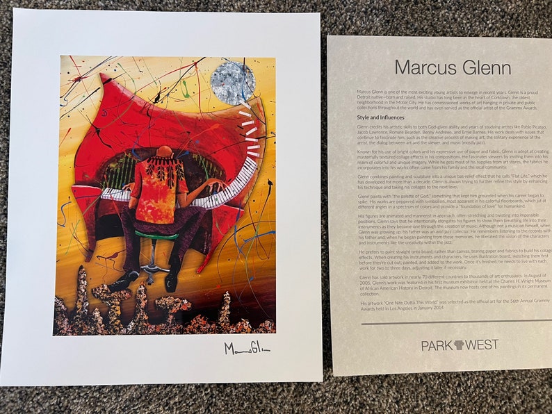 Marcus Glenn Lithograph Keys to the Soul red 12x10 - Etsy