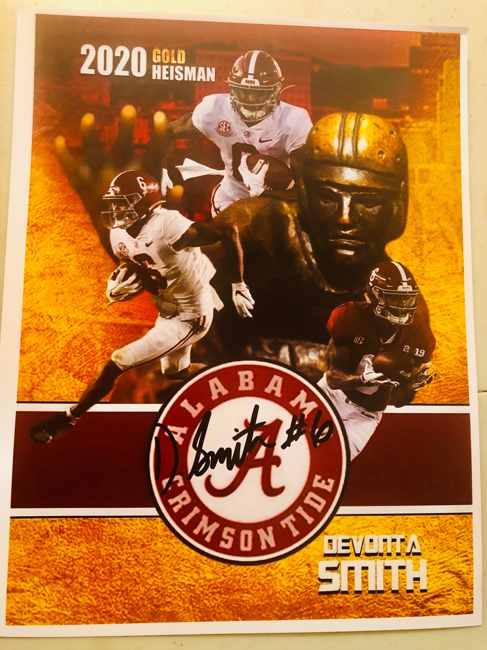Devonta Smith Alabama Crimson Tide Heisman WR Signed Photo - Etsy