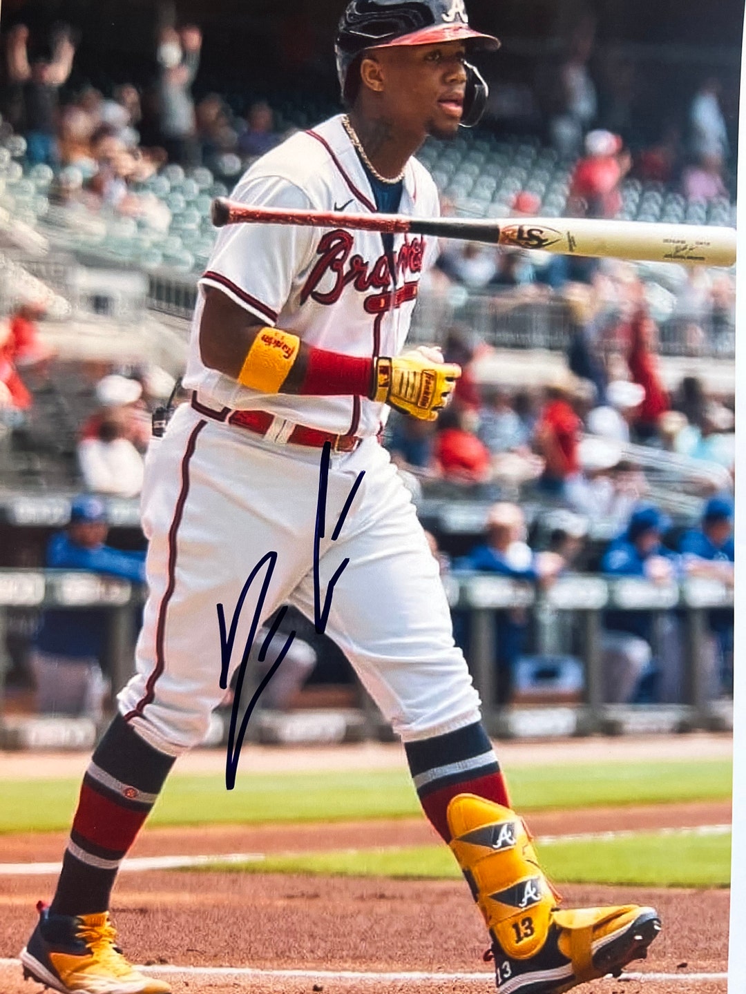 Ronald Acuna, Jr. Atlanta Braves Signed Bat Flip 8x10 Photo MVP 40/70 ...