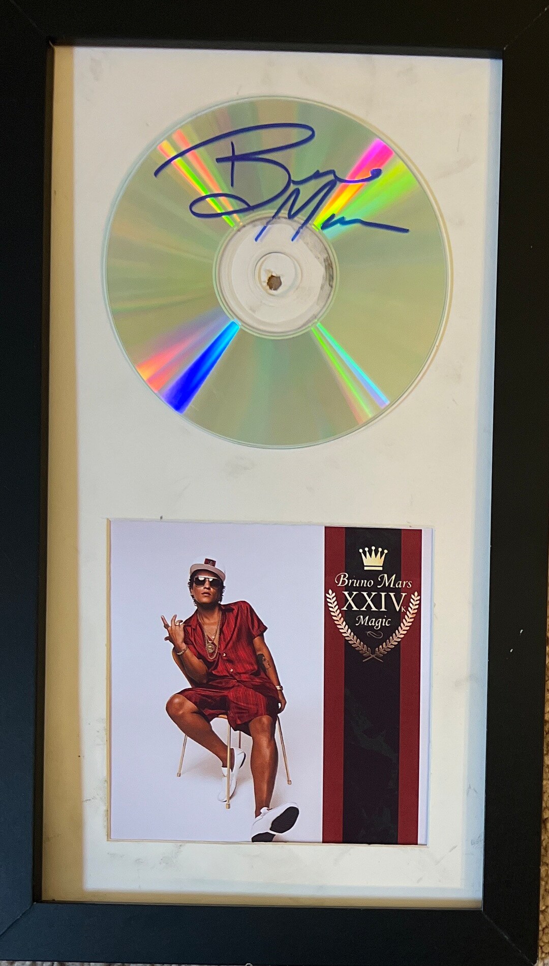 Bruno Mars Signed CD W/ Cover Photo Framed in 7x13 - Etsy