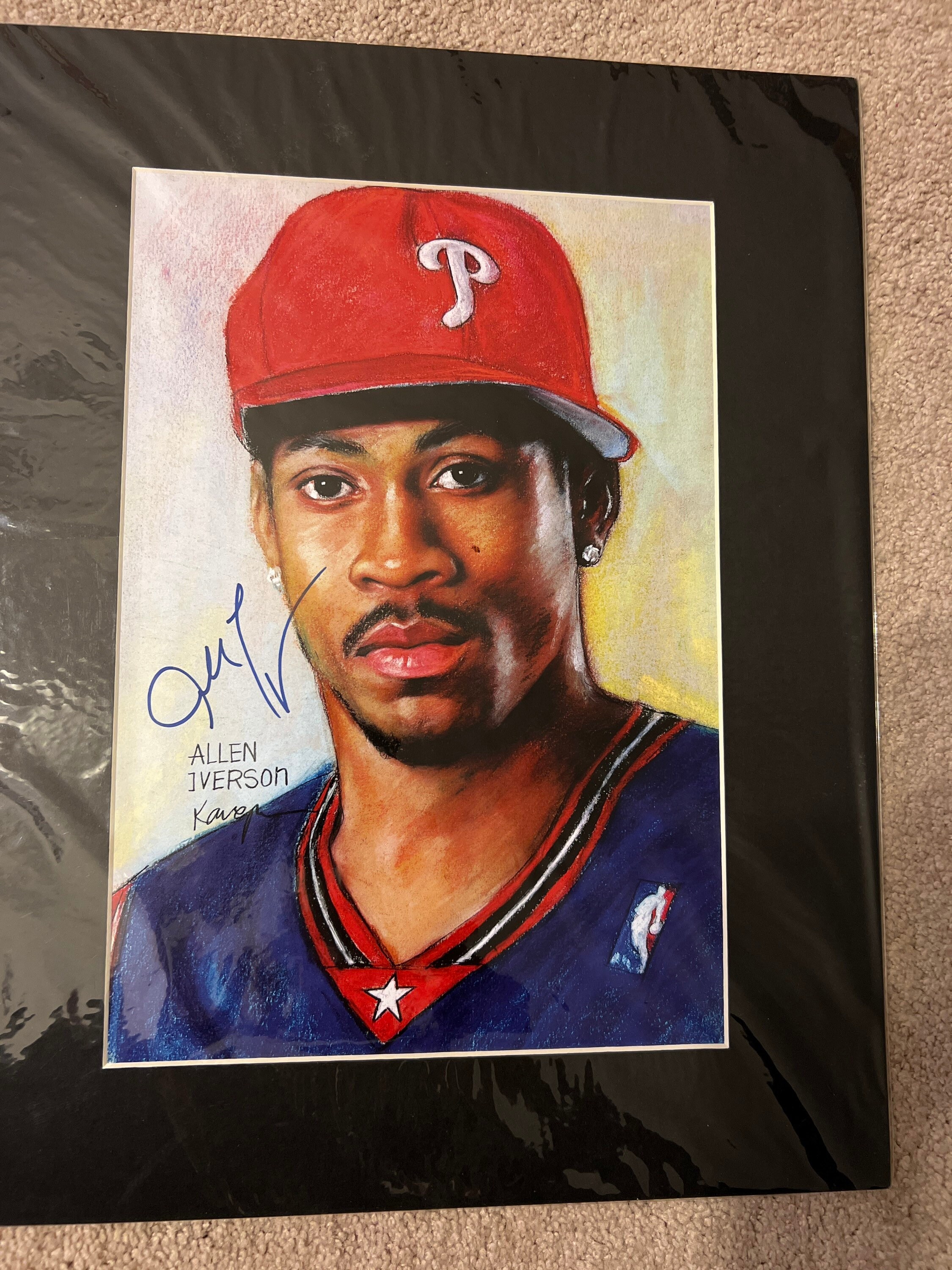 Allen Iverson Philadelphia 76ers Legend Signed Lithograph Matted Print ...
