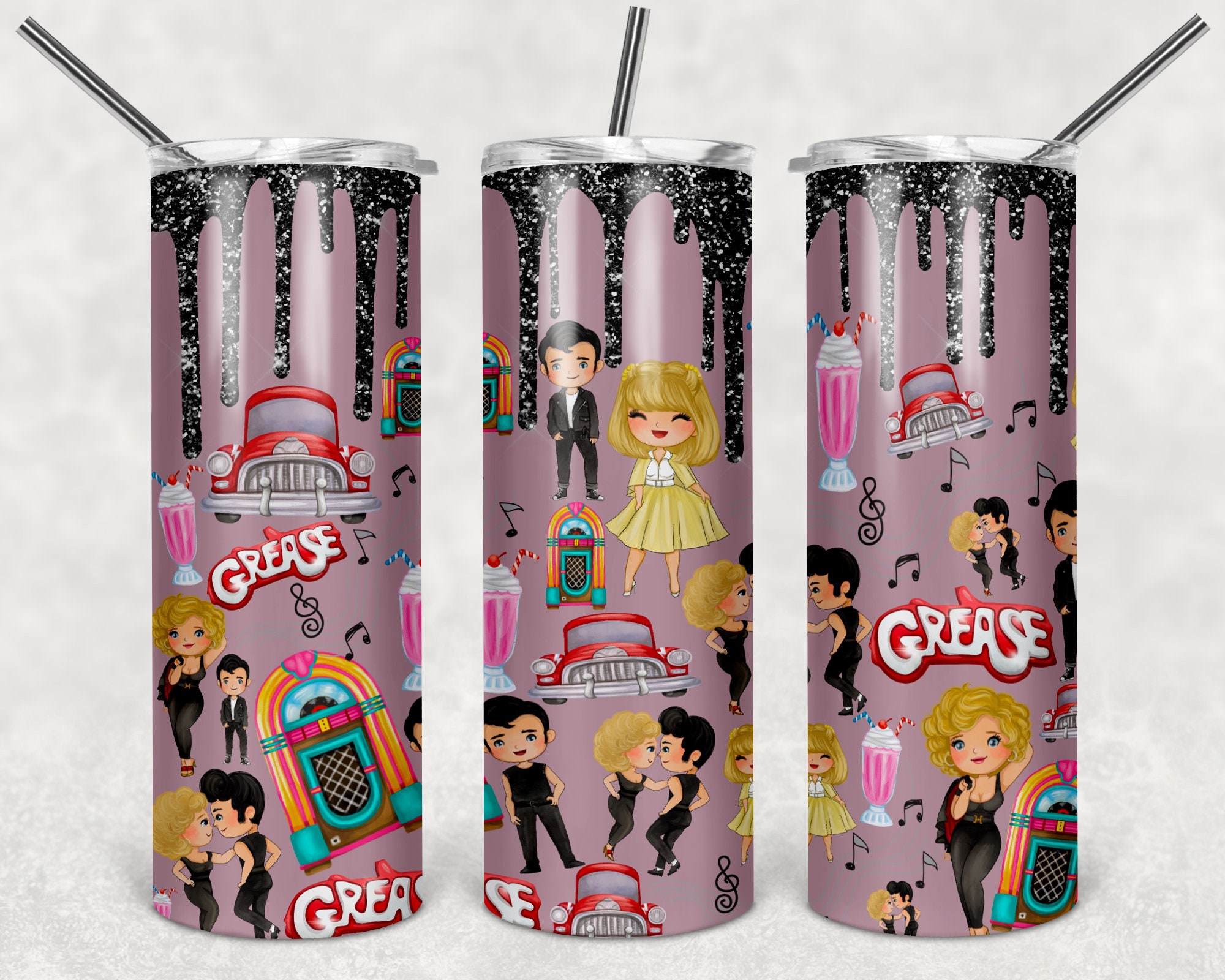 Animated Grease Tumbler - Etsy
