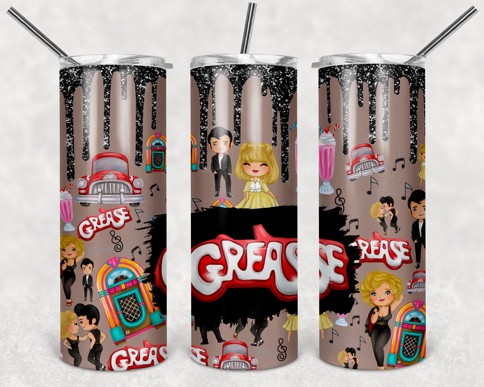 Animated Grease Tumbler - Etsy