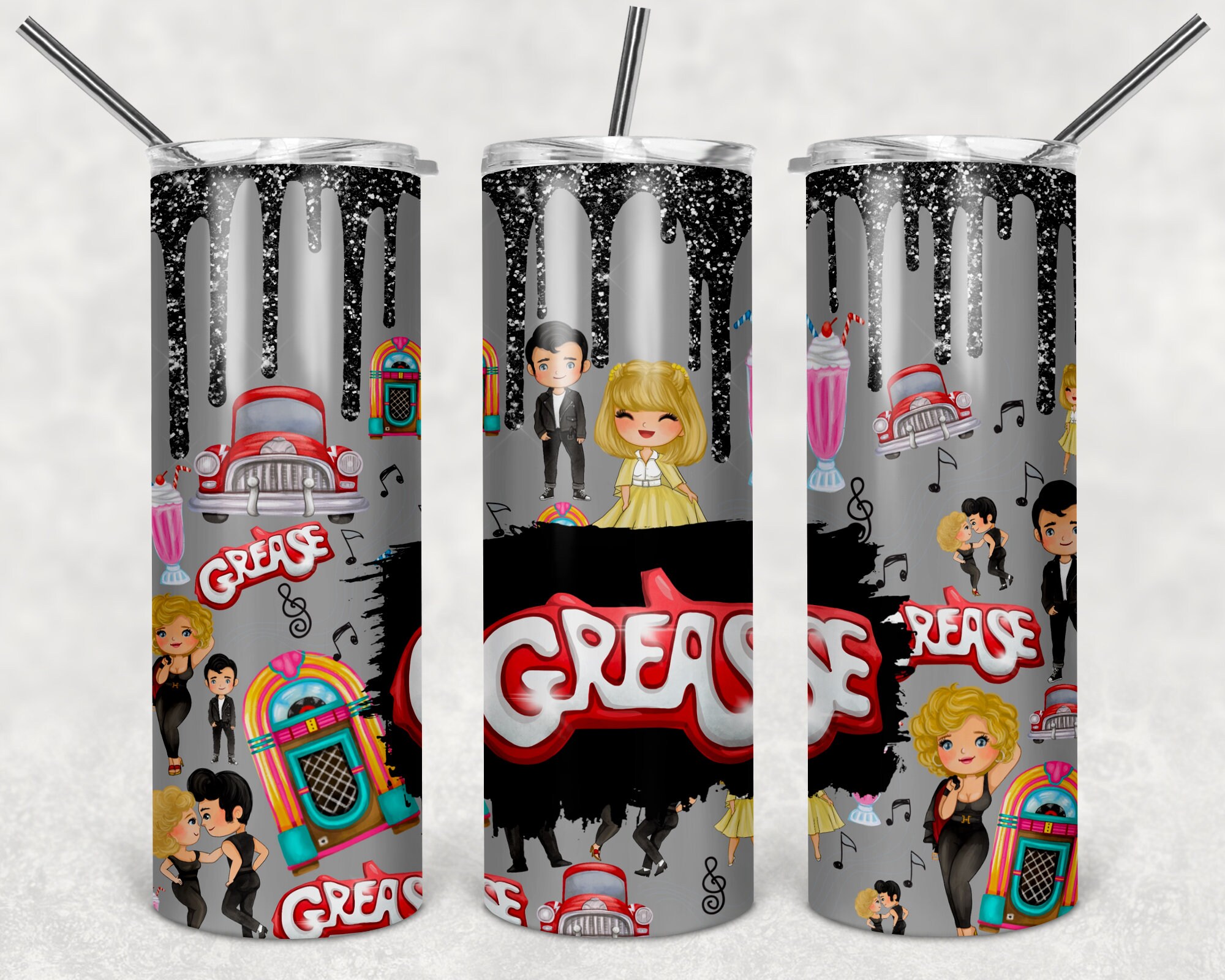 Animated Grease Tumbler - Etsy
