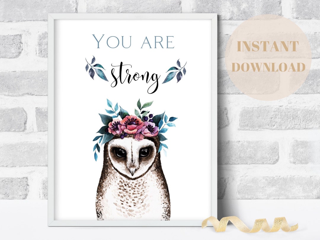 Bedroom Quote Art PRINTABLE, "you Are Strong" DIGITAL Art Print ...