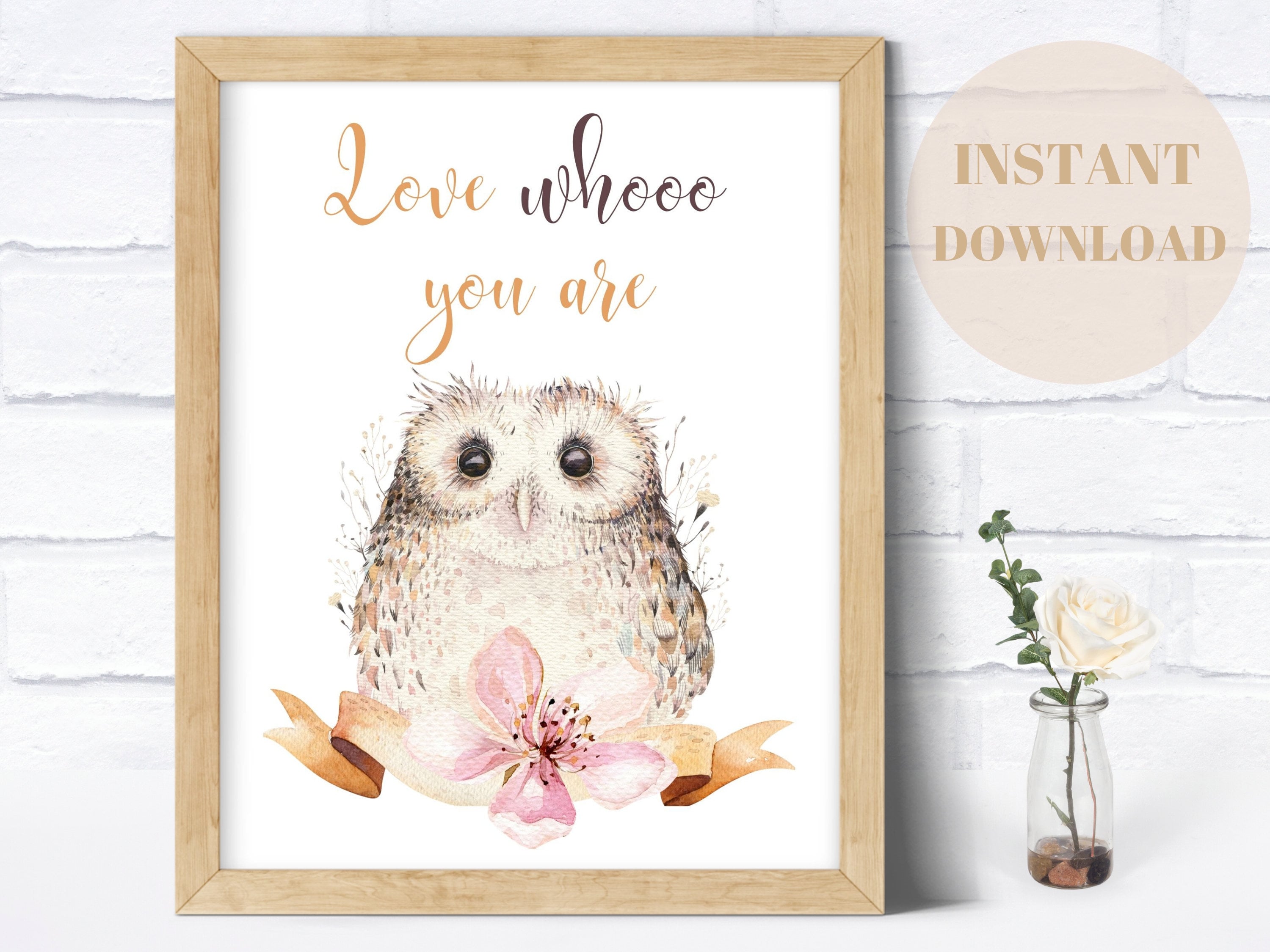 Cute Owl Bedroom Wall Art, "love Whooo You Are" PRINTABLE, Owl Theme ...