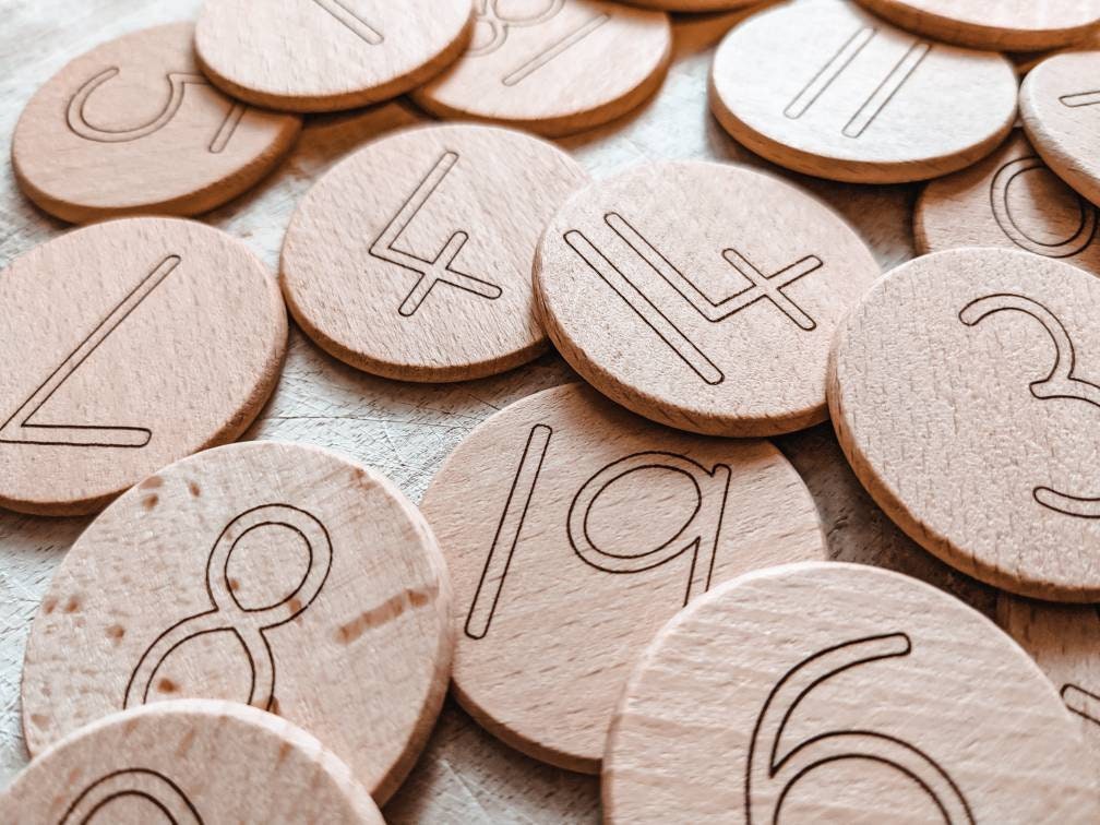 Wooden Number Discs 1-20 | Etsy