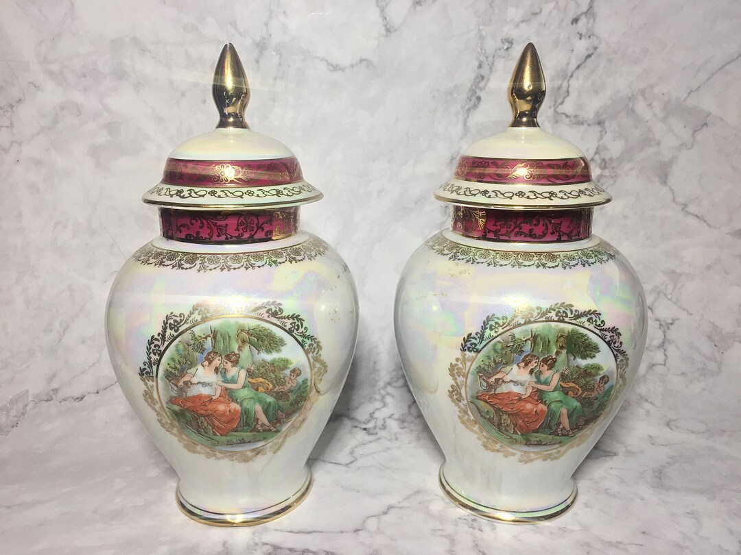 Vintage Lusterware Vienna Style Vase - Etsy