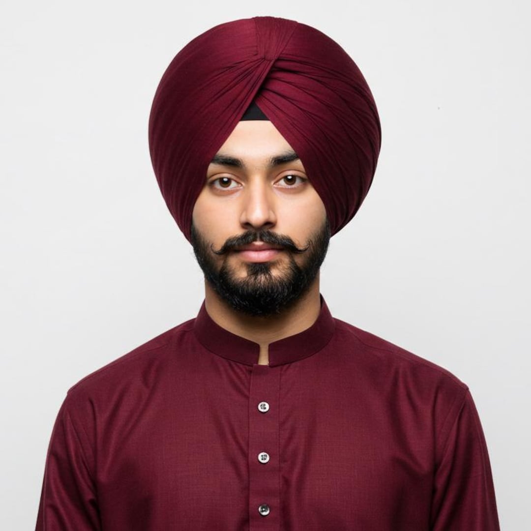 Sikh Turban - Maroon Turban | Voile Turban | 100% Cotton | Turban ...