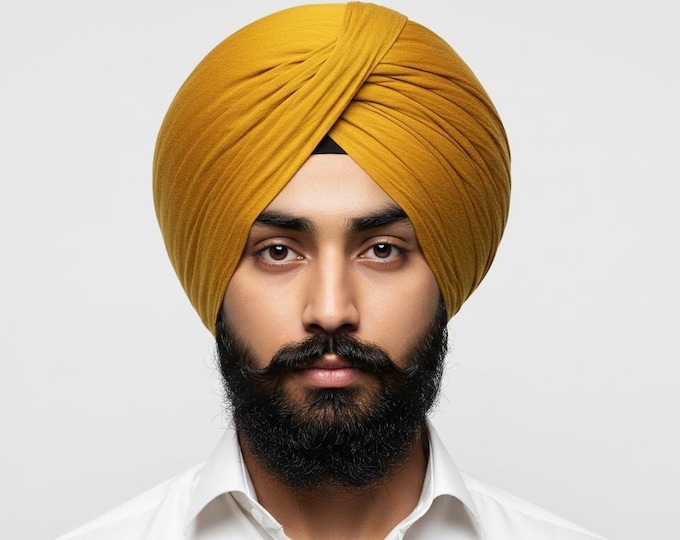 Sikh Turban - Mustard Turban | Voile Turban | 100% Cotton | Turban ...