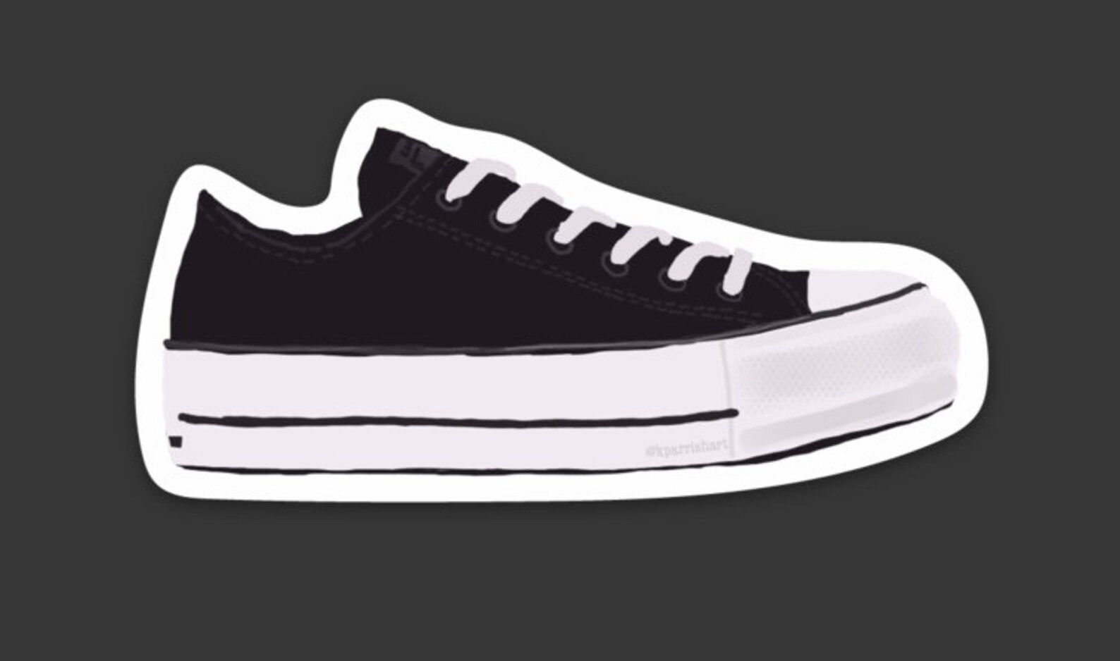 Converse Sneaker Sticker Black Converse Sticker Chuck Taylor Sticker ...