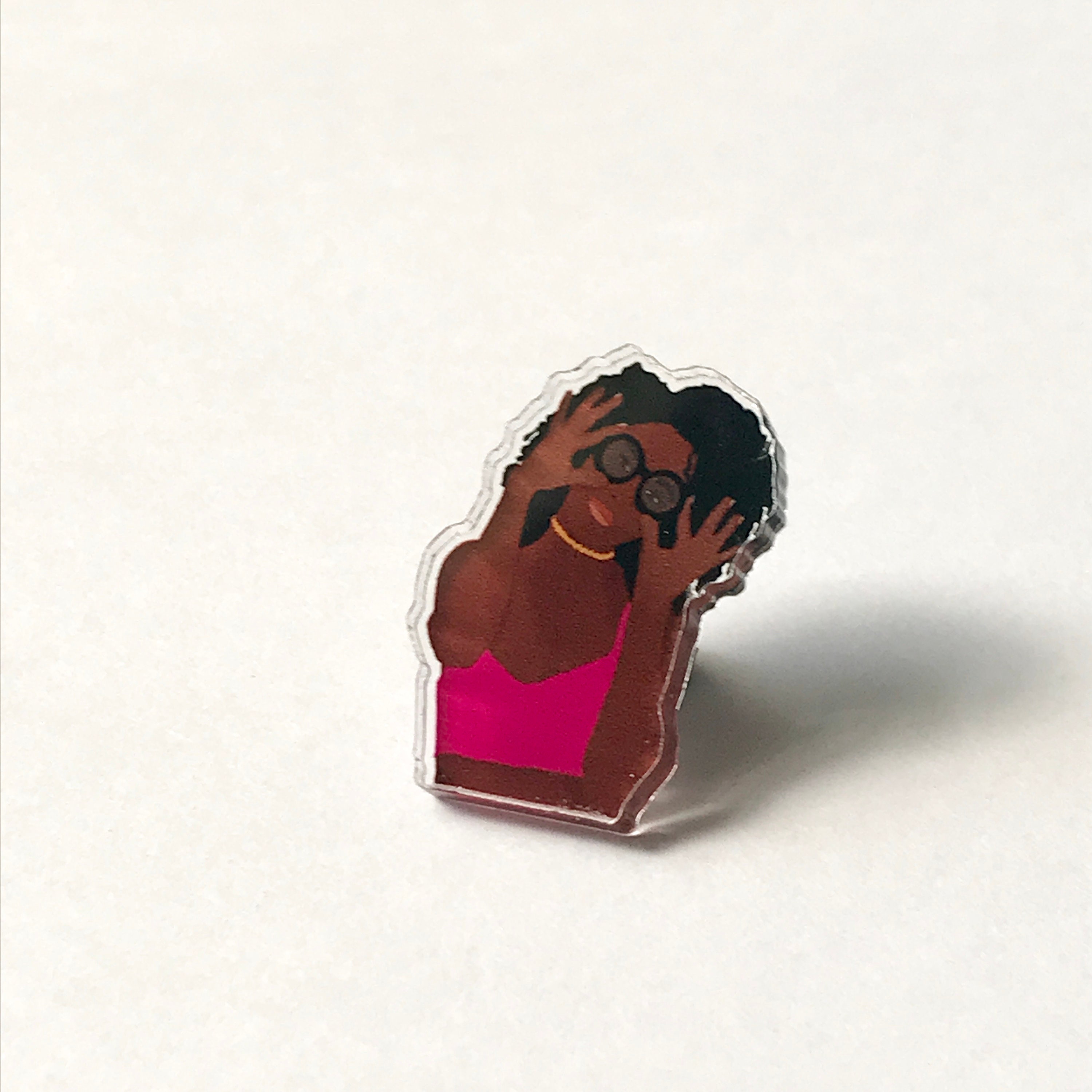 Lockly Girl Acryl Pin Girly Pin Schwarze Frauen Pin Jacke Pin Kunst ...