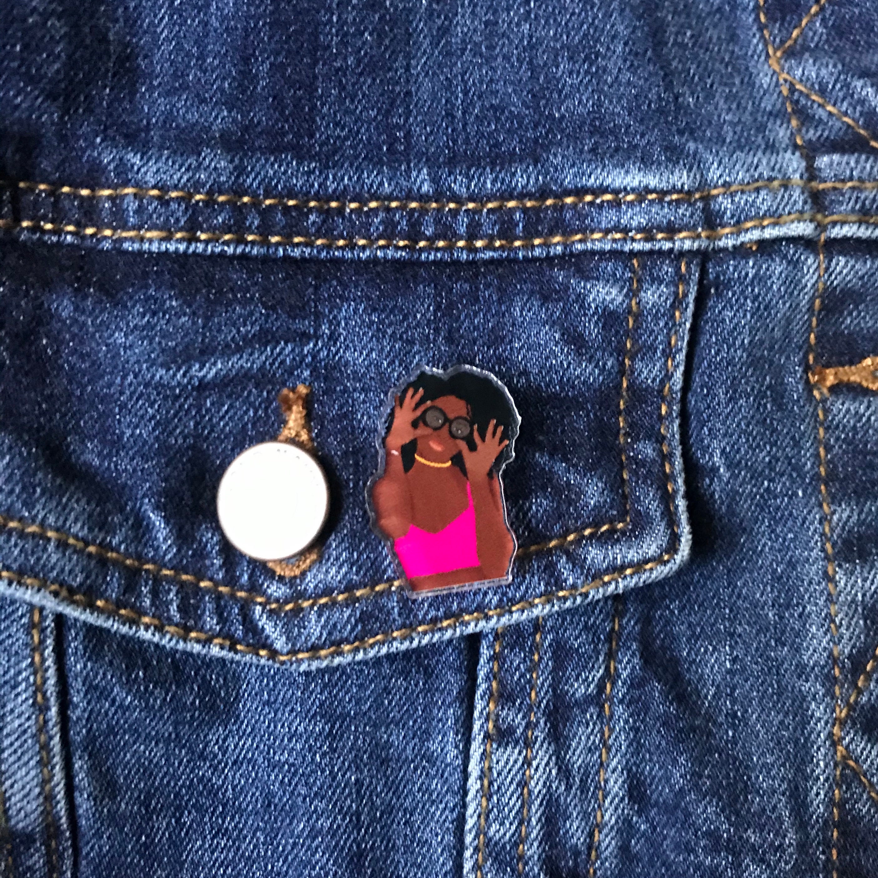 Lockly Girl Acryl Pin Girly Pin Schwarze Frauen Pin Jacke Pin Kunst ...