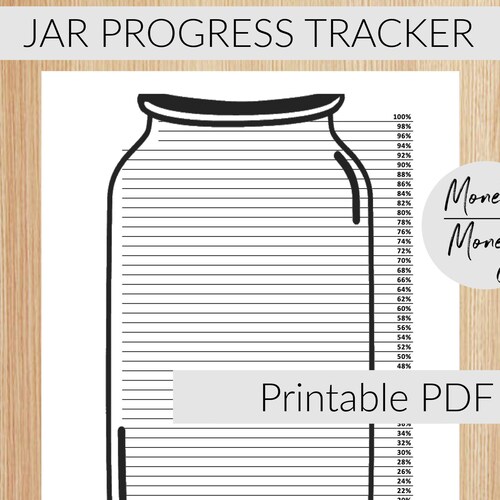 Jar Tracker Progress Tracker Printable Savings Tracker - Etsy