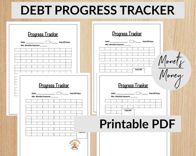 Debt Progress Tracker Printable File Debt Payoff Tracker - Etsy