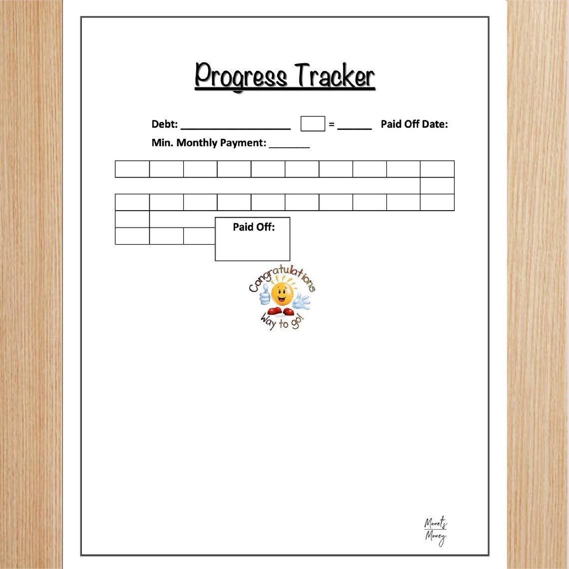 Debt Progress Tracker Printable File Debt Payoff Tracker - Etsy