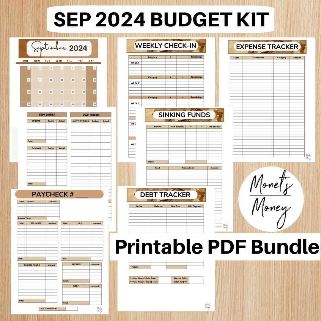 2024 September Budget Planner Kit, Budget Planner Printable, Budget ...