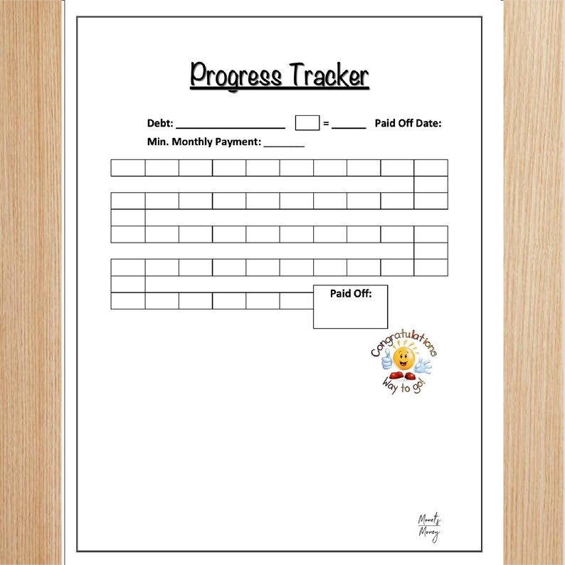 Debt Progress Tracker Printable File Debt Payoff Tracker | Etsy