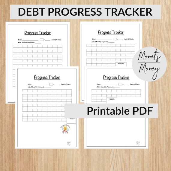 Debt Progress Tracker Printable File Debt Payoff Tracker | Etsy