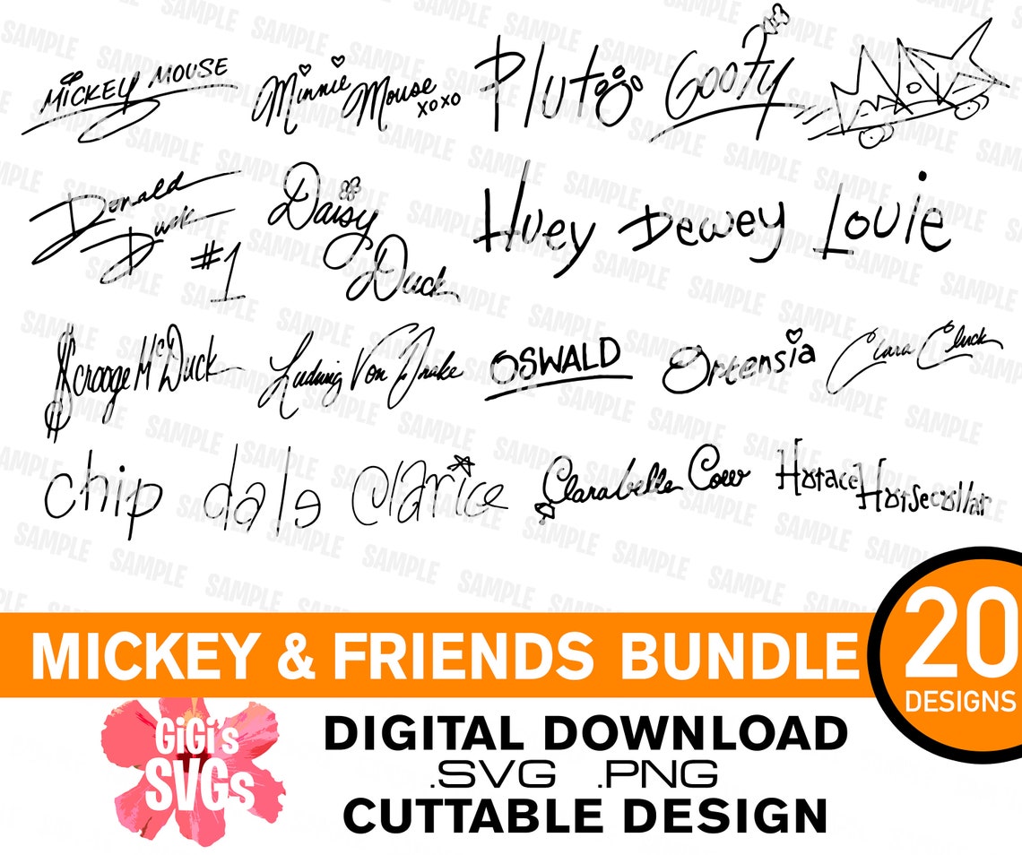 Disney Signatures Mickey Mouse and Friends | Etsy