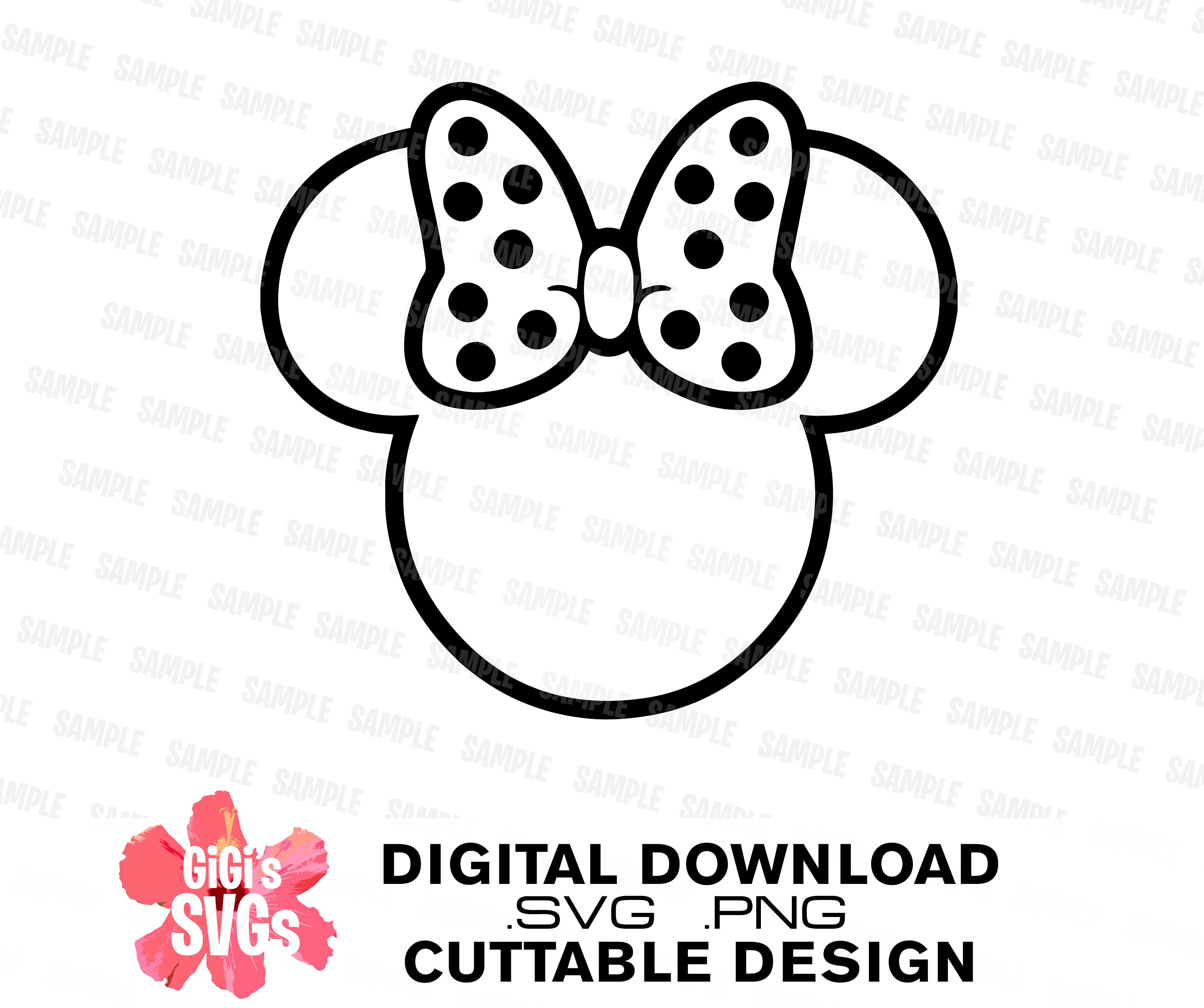 Minnie Mouse Outline SVG Mickey mouse Minnie Mouse Head | Etsy