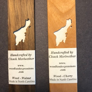 States & Nations Wood Bookmarks | North Carolina, Ohio, Florida, New ...