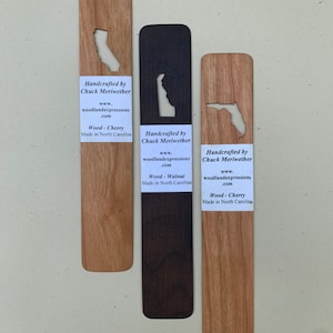 States & Nations Wood Bookmarks | North Carolina, Ohio, Florida, New ...
