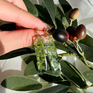 Handmade Green Forest Botanical Earring. Lepidium Plant Real Flower ...