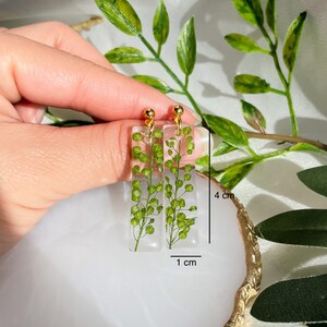Handmade Green Forest Botanical Earring. Lepidium Plant Real Flower ...
