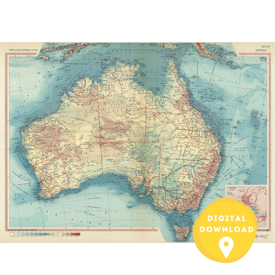 Map of Australia, Printable Australia Map, Australia Map Poster ...