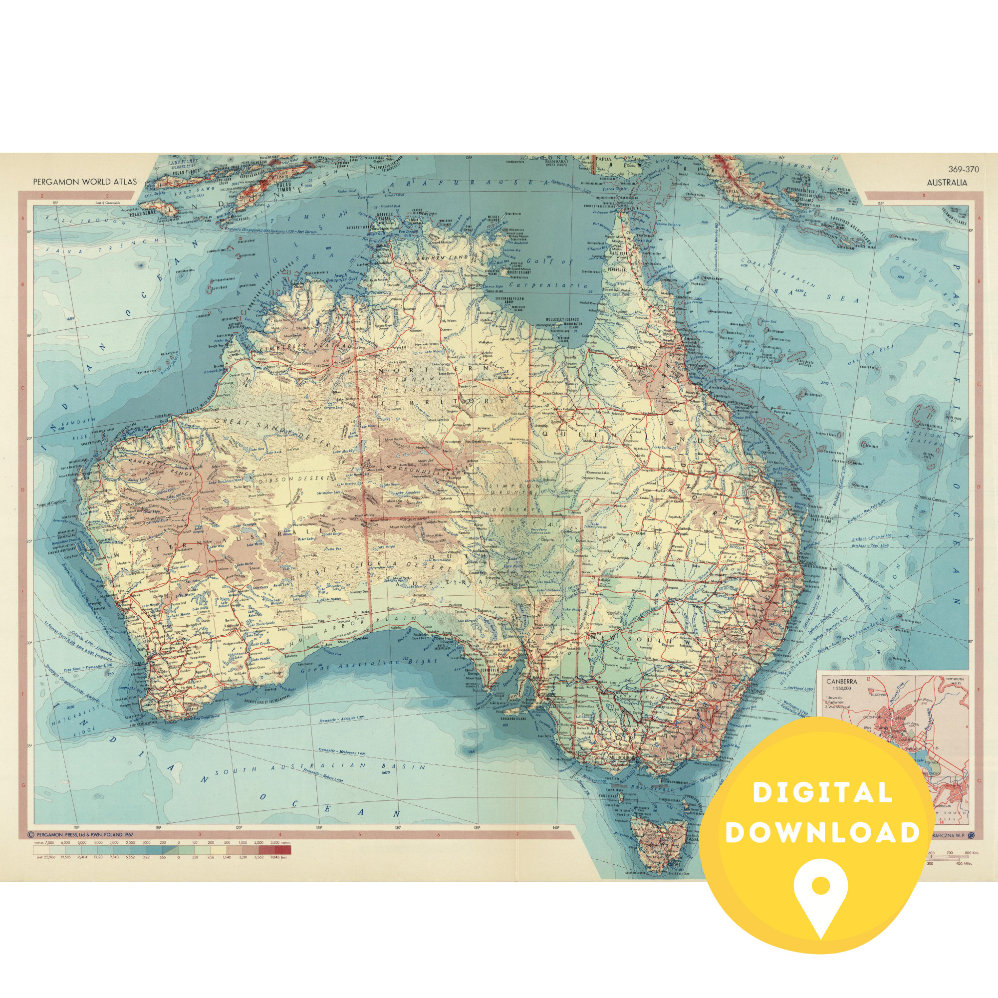 Map of Australia, Printable Australia Map, Australia Map Poster ...