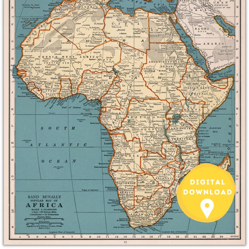 Map of Africa, Printable Africa Map, Africa Map Poster, Africa Map ...