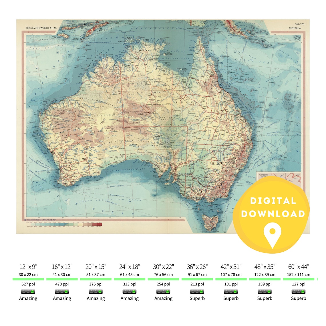 Map of Australia, Printable Australia Map, Australia Map Poster ...