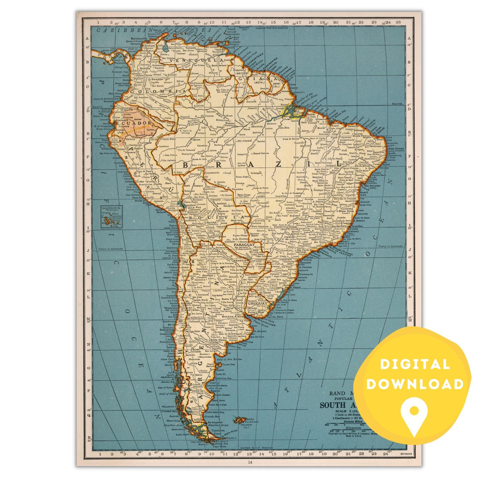 Map of South America, Printable South America Map, South America Map ...