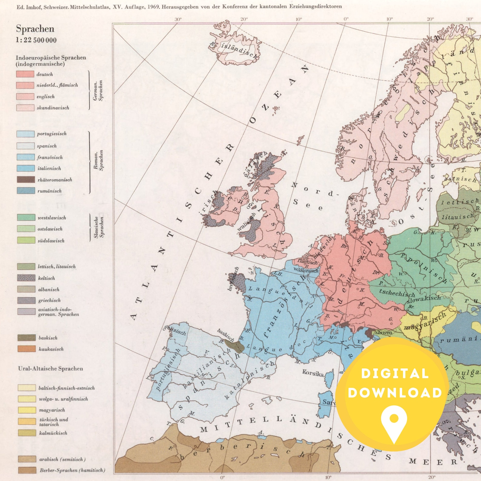 Digital Political Map of Europe 1950s, Printable European Map, Europe ...