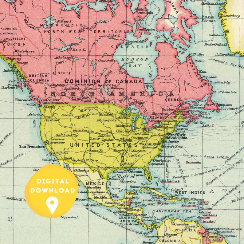 World Map Poster, World Atlas, Printable Map, World Map Countries ...