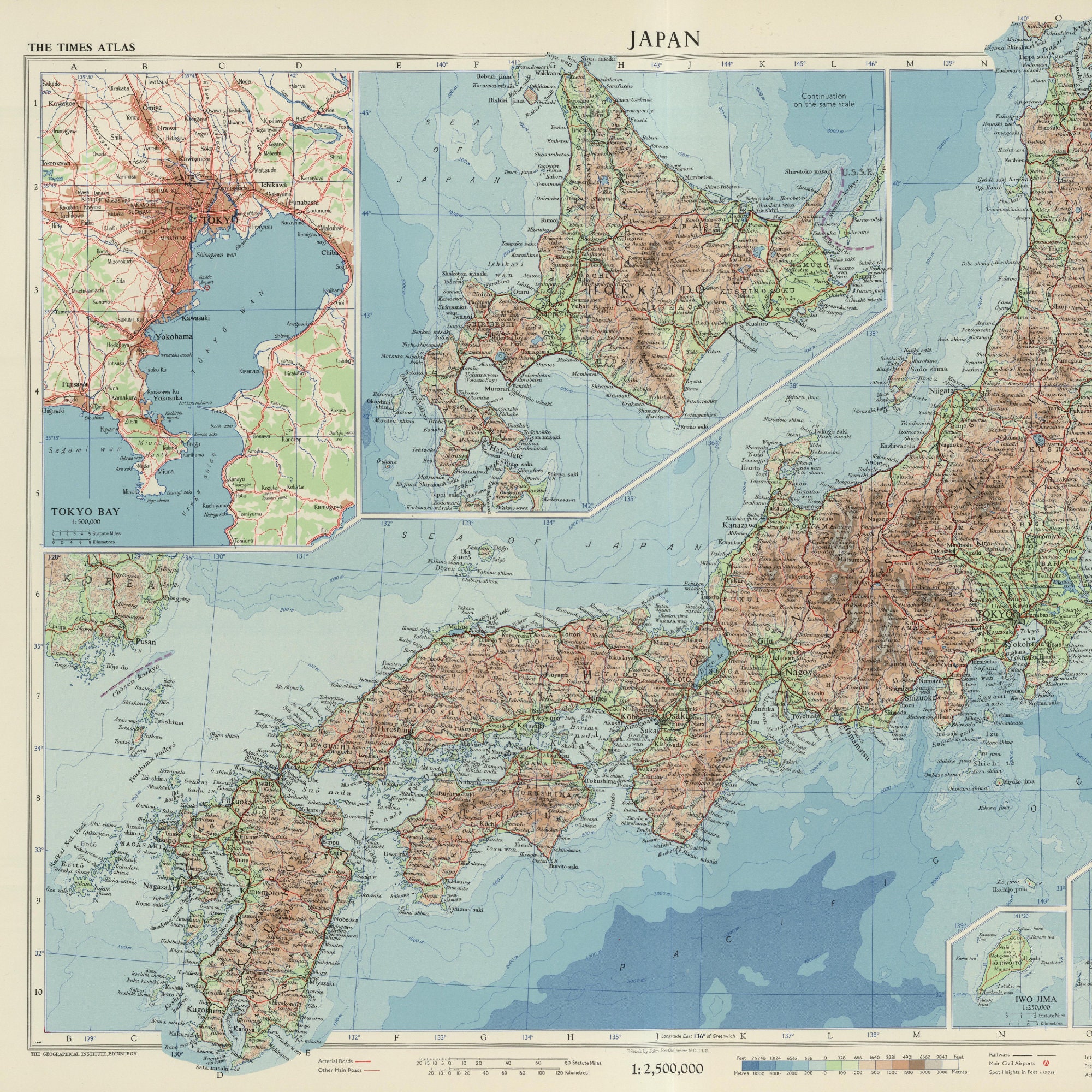 Vintage Japan Map Print: Detailed Japanese Cartography (digital ...